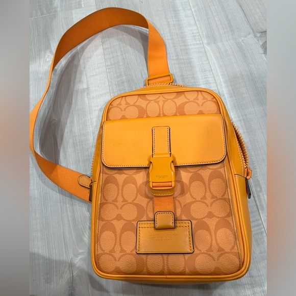 Coach | Bags | Coach Mens Track Pack Signature Sling Bag | Poshmark